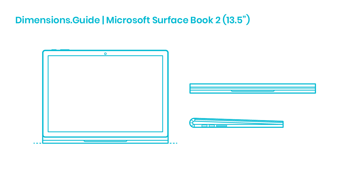 Microsoft Surface Book 2 (13.5”) Dimensions & Drawings | Dimensions.com