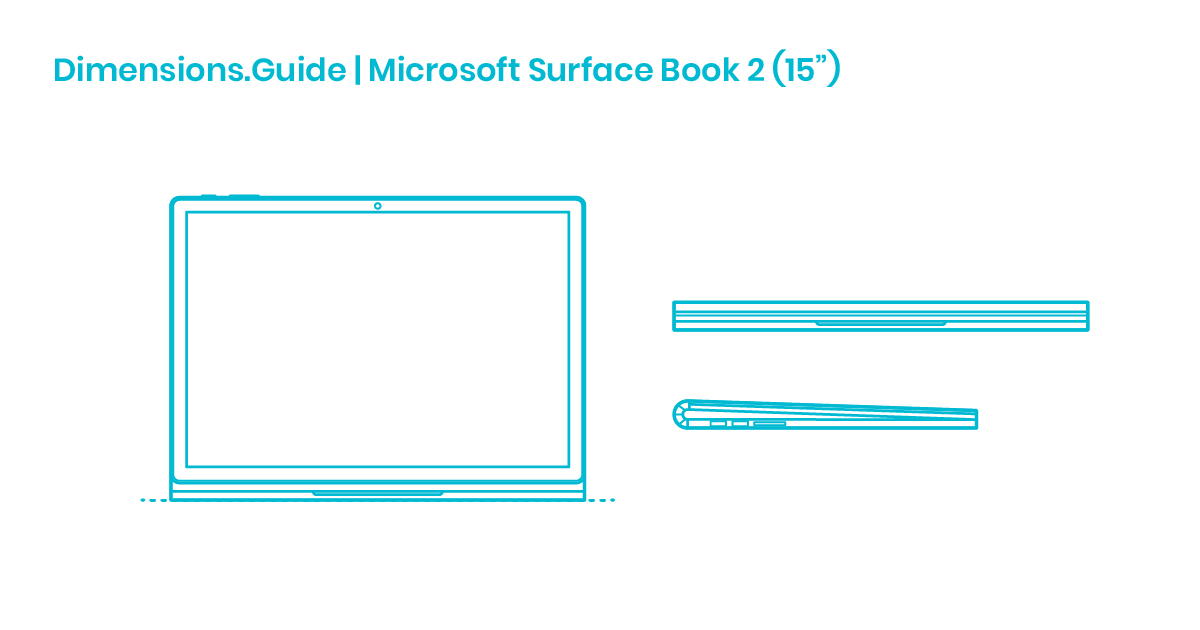 Microsoft Surface Book 2 (15”) Dimensions & Drawings | Dimensions.com