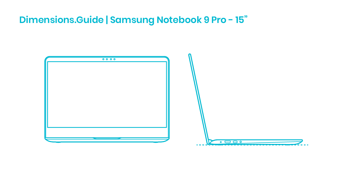 Samsung Notebook 9 Pro - 15” (2019) Dimensions & Drawings | Dimensions.com