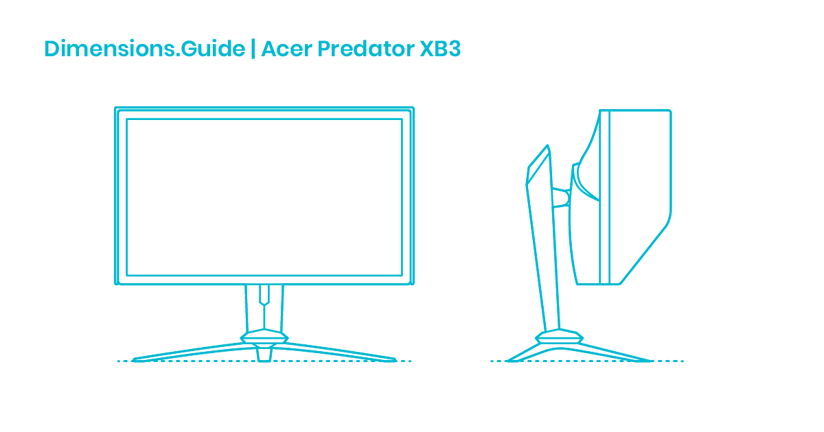 Acer Predator XB3 (27”) Dimensions & Drawings | Dimensions.com