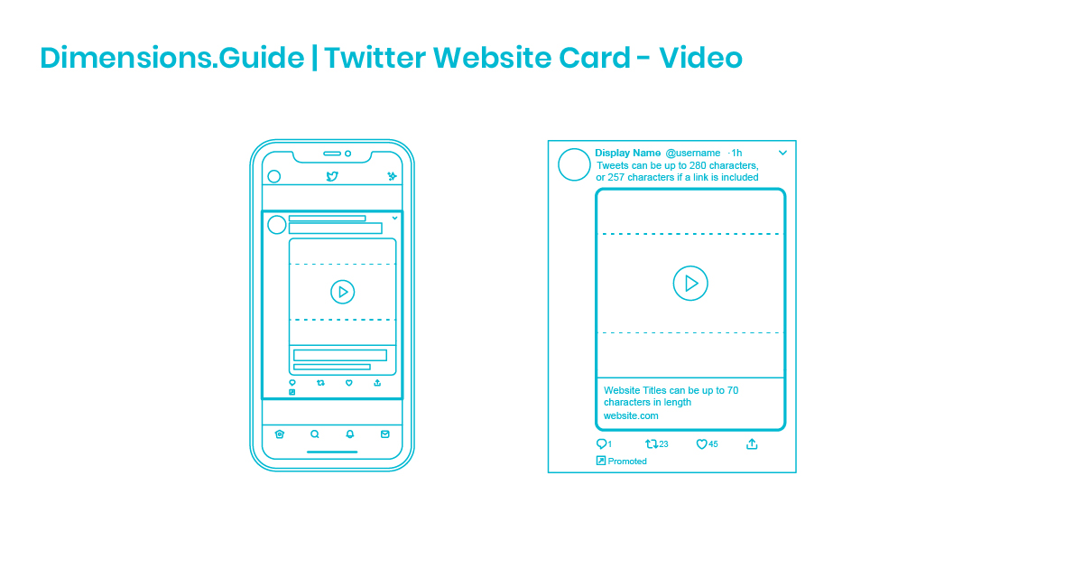 Twitter Website Card - Video Dimensions & Drawings | Dimensions.com