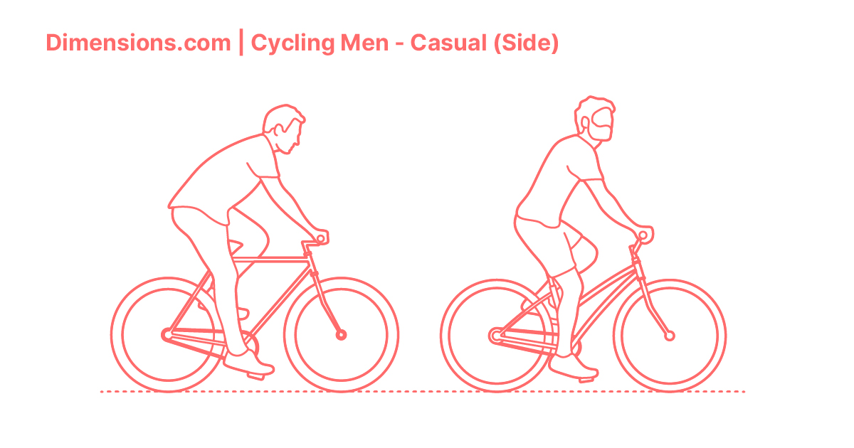 Cycling Men - Casual (Side) Dimensions & Drawings | Dimensions.com