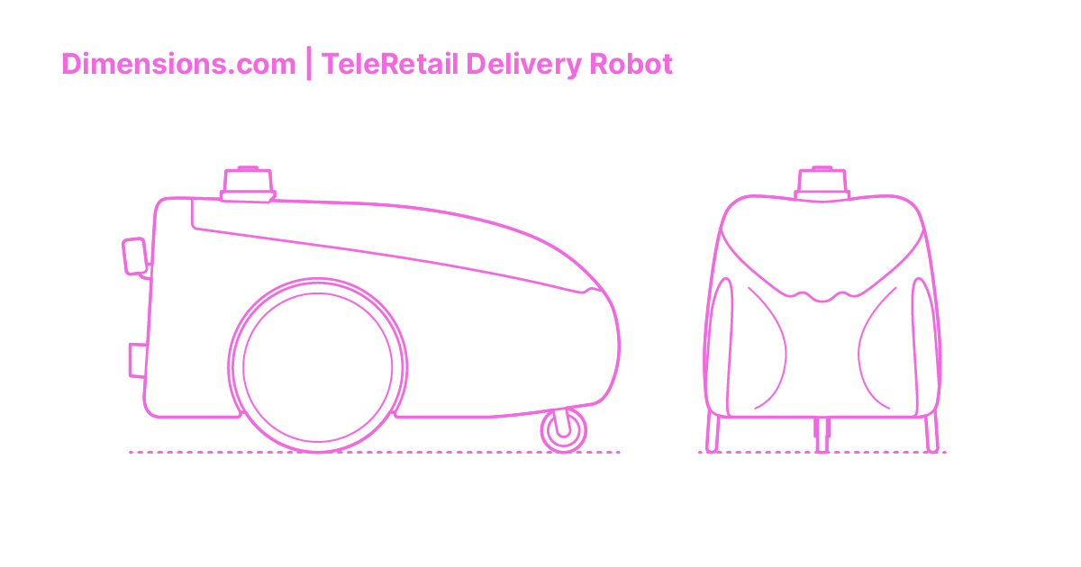 TeleRetail Delivery Robot Dimensions & Drawings | Dimensions.com