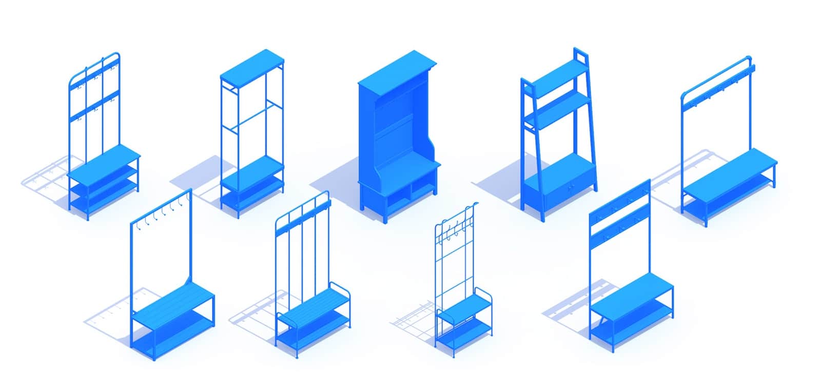 Hall Trees Dimensions & Drawings | Dimensions.com
