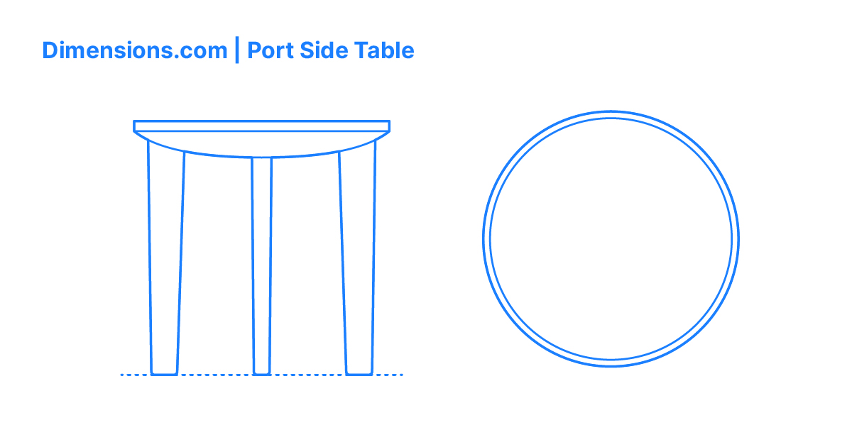 Port Side Table Dimensions & Drawings | Dimensions.com