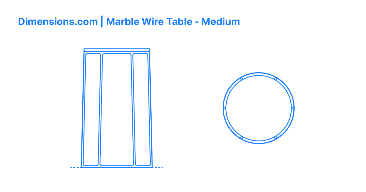 Marble Wire Table - Medium Dimensions & Drawings | Dimensions.com
