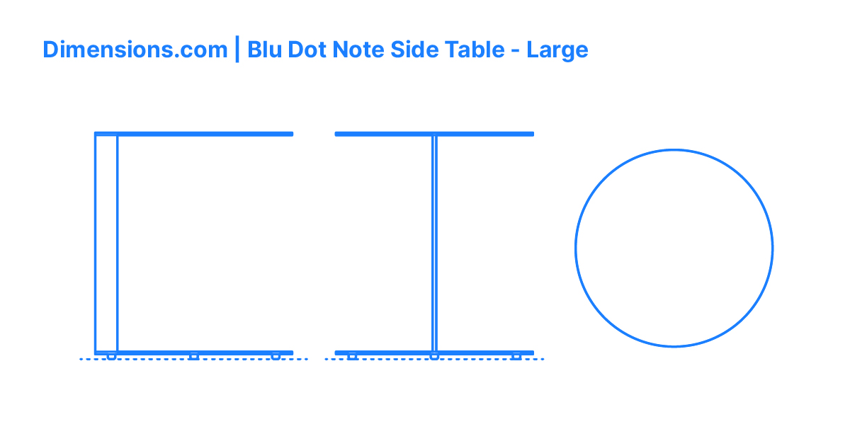 Blu Dot Note Side Table - Large Dimensions & Drawings | Dimensions.com
