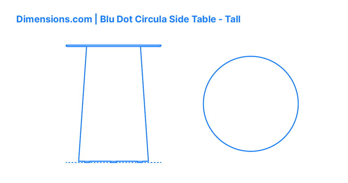 Blu Dot Circula Side Table - Tall Dimensions & Drawings | Dimensions.com