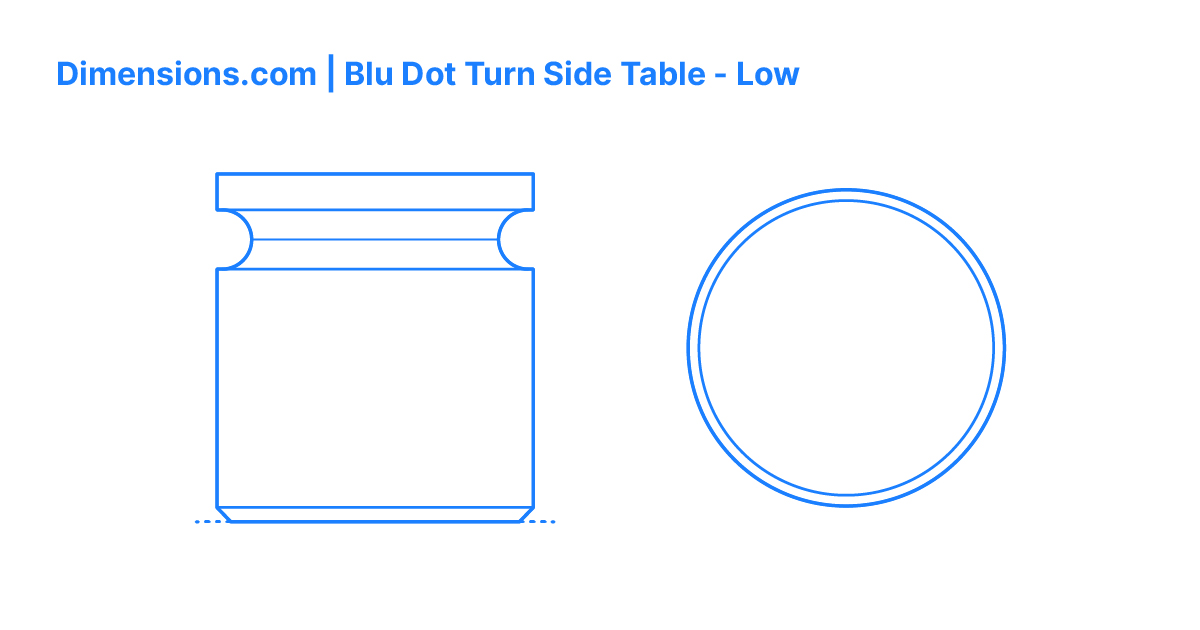 Blu Dot Turn Side Table - Low Dimensions & Drawings | Dimensions.com