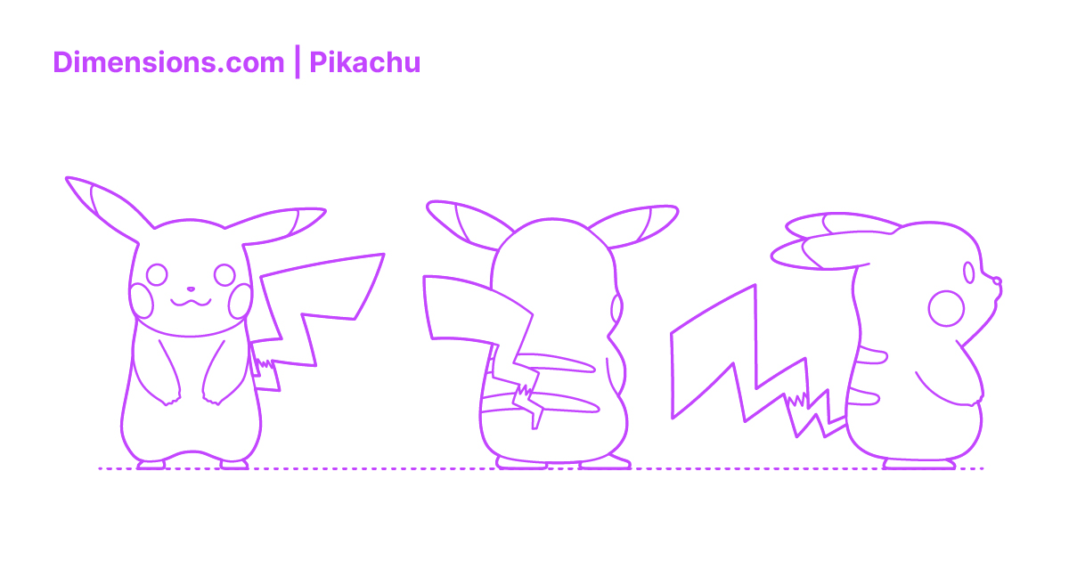 Pikachu Dimensions & Drawings | Dimensions.com