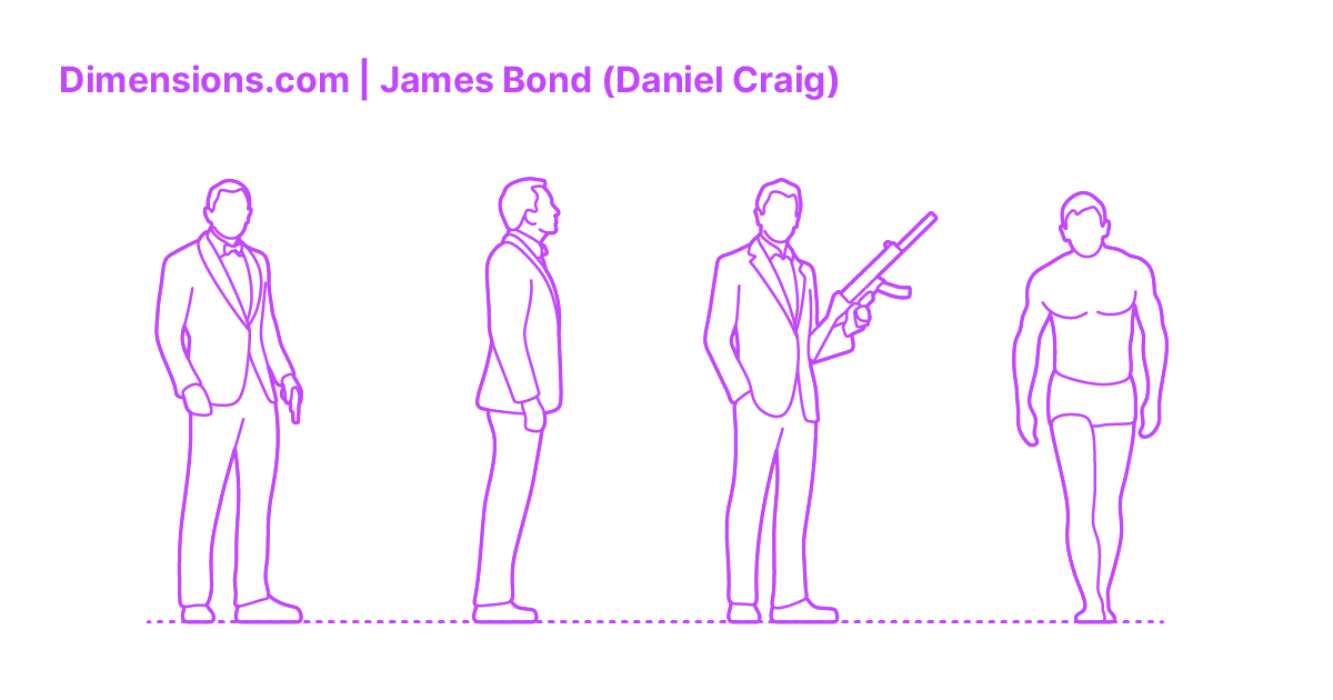 James Bond (Daniel Craig) Dimensions & Drawings | Dimensions.com
