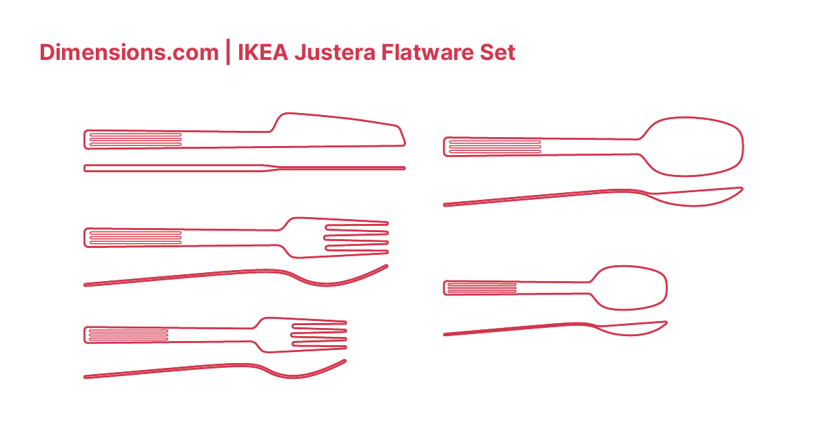 IKEA Justera Flatware Set Dimensions & Drawings | Dimensions.com
