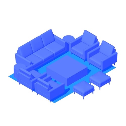 Living Room - U-Shape, Closed Dimensions & Drawings | Dimensions.com