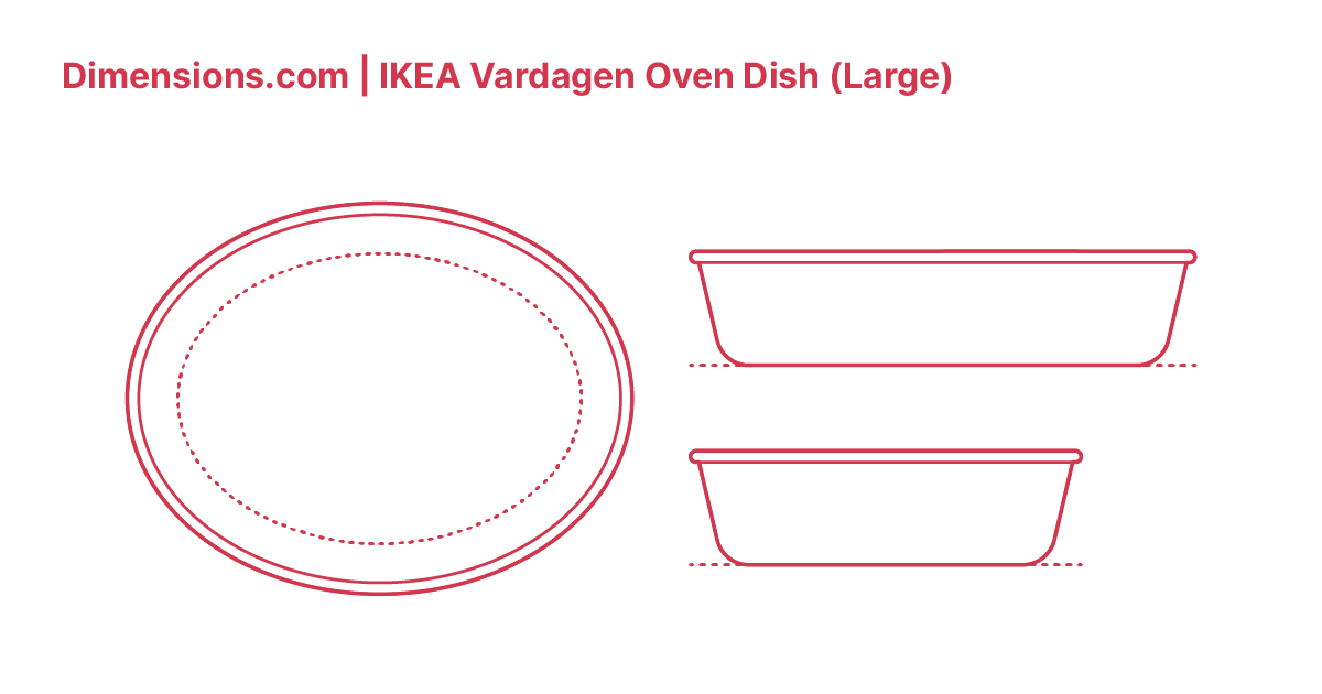 IKEA Vardagen Oven Dish (Large) Dimensions & Drawings | Dimensions.com