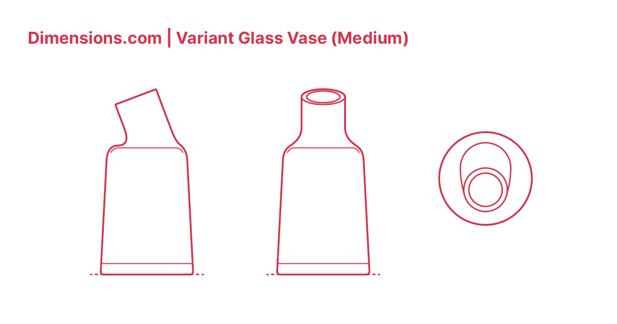 Variant Glass Vase (Medium) Dimensions & Drawings | Dimensions.com