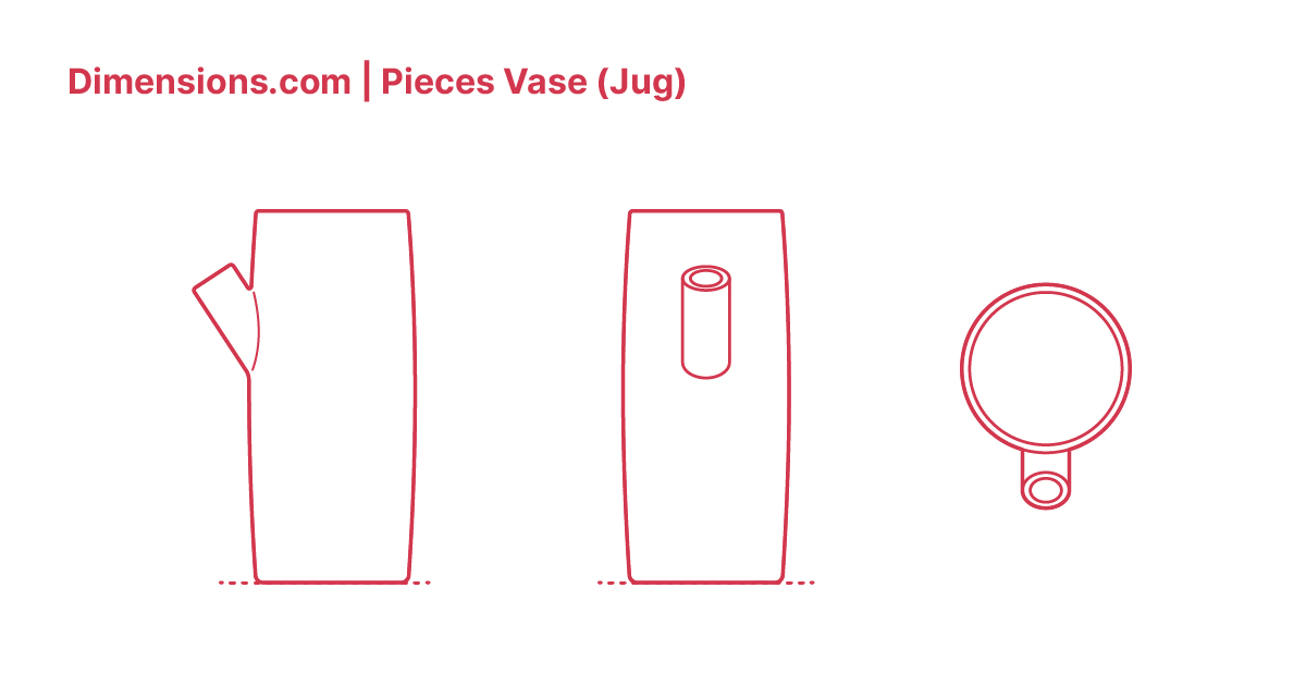 Pieces Vase (Jug) Dimensions & Drawings | Dimensions.com