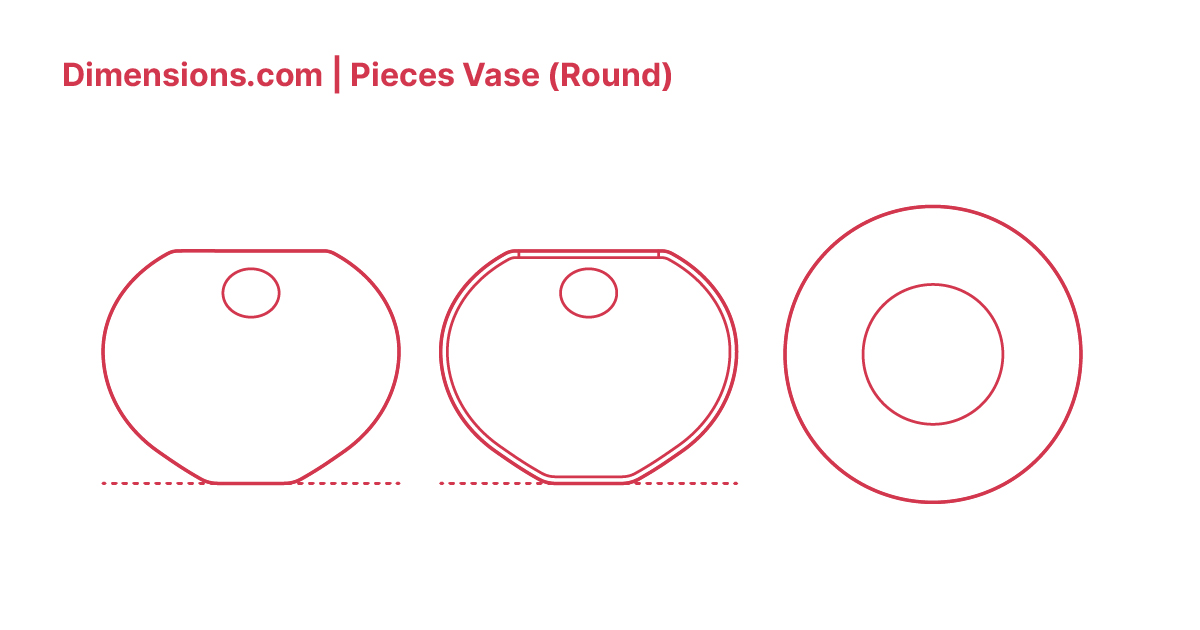 Pieces Vase (Round) Dimensions & Drawings | Dimensions.com