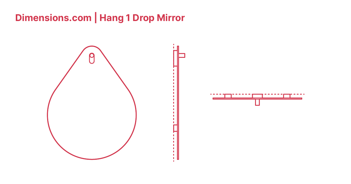 Hang 1 Drop Mirror Dimensions & Drawings | Dimensions.com