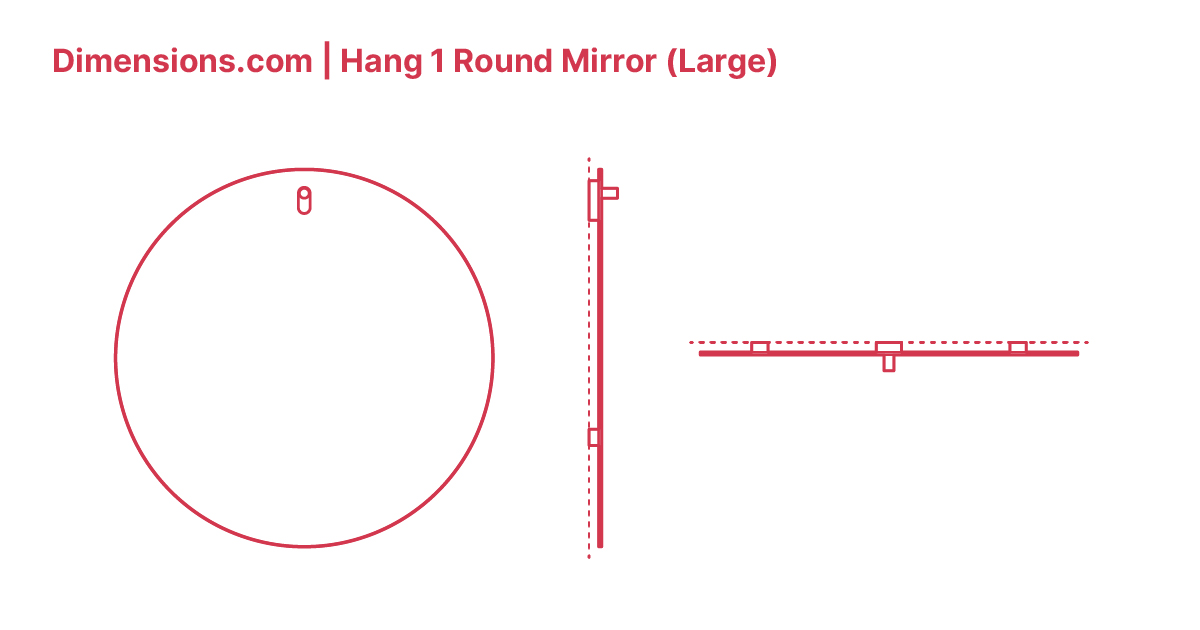 Hang 1 Round Mirror (Large) Dimensions & Drawings | Dimensions.com