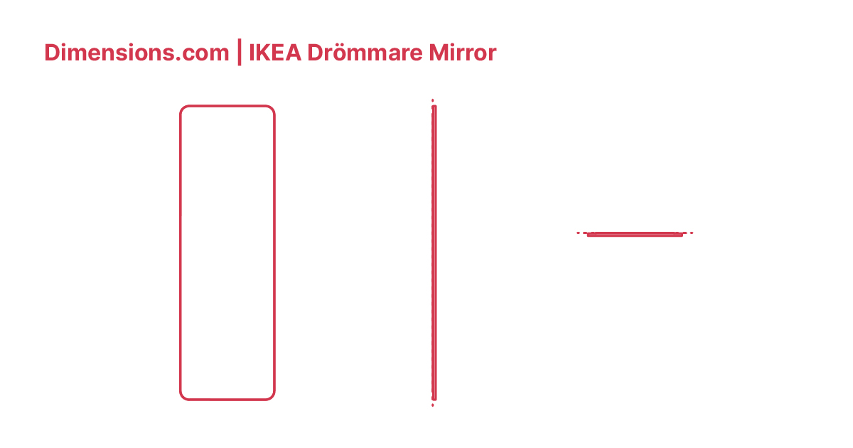 IKEA Drömmare Mirror Dimensions & Drawings | Dimensions.com