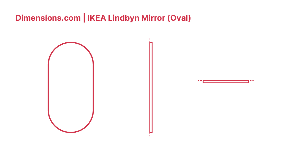IKEA Lindbyn Mirror (Oval) Dimensions & Drawings | Dimensions.com