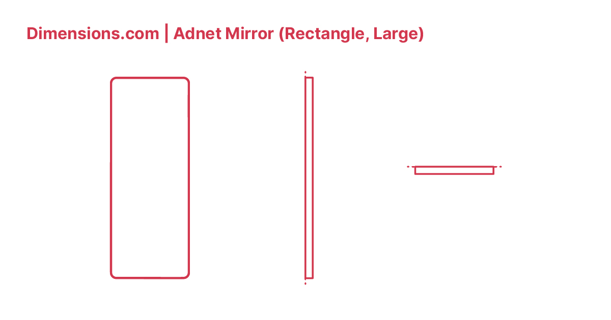 Adnet Mirror (Rectangle, Large) Dimensions & Drawings | Dimensions.com