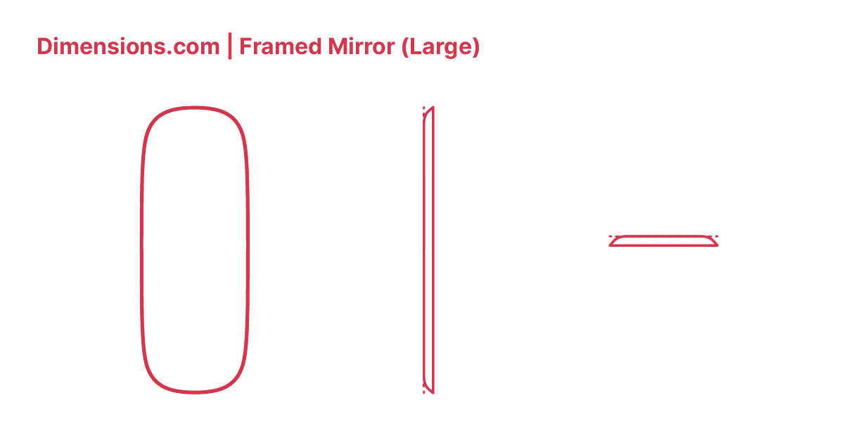 Framed Mirror (Large) Dimensions & Drawings | Dimensions.com