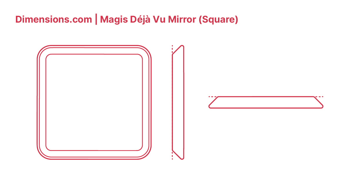 Magis Déjà Vu Mirror (Square) Dimensions & Drawings | Dimensions.com