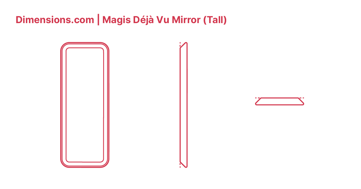 Magis Déjà Vu Mirror (Tall) Dimensions & Drawings | Dimensions.com