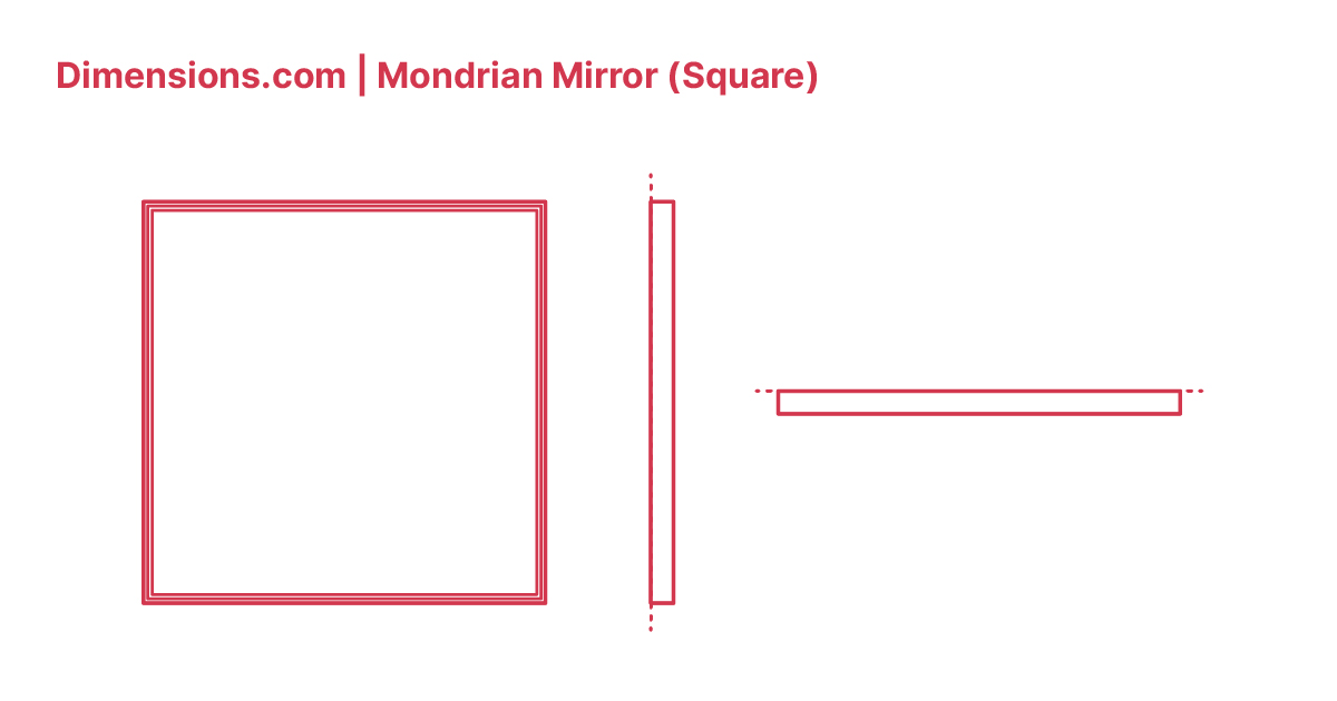 Mondrian Mirror (Square) Dimensions & Drawings | Dimensions.com