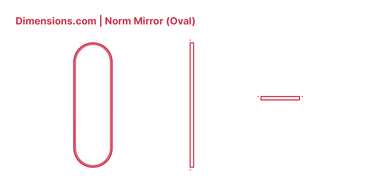 Norm Mirror (Oval) Dimensions & Drawings | Dimensions.com