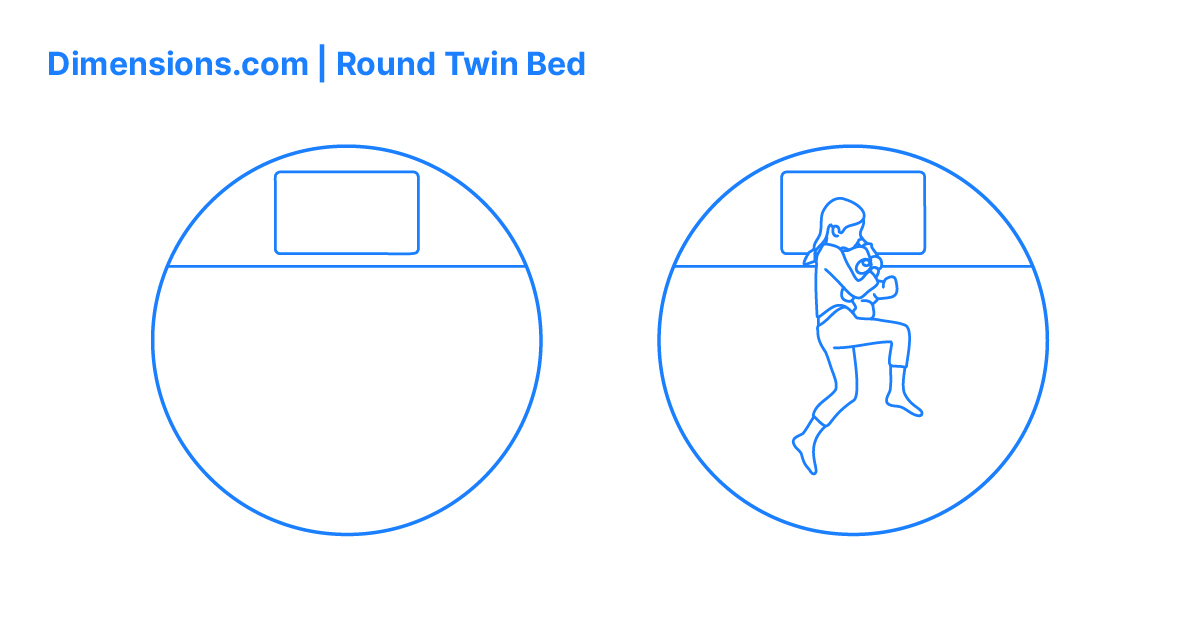 Twin Bed (Round) Dimensions & Drawings | Dimensions.com