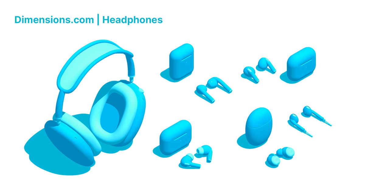Headphones Dimensions & Drawings | Dimensions.com