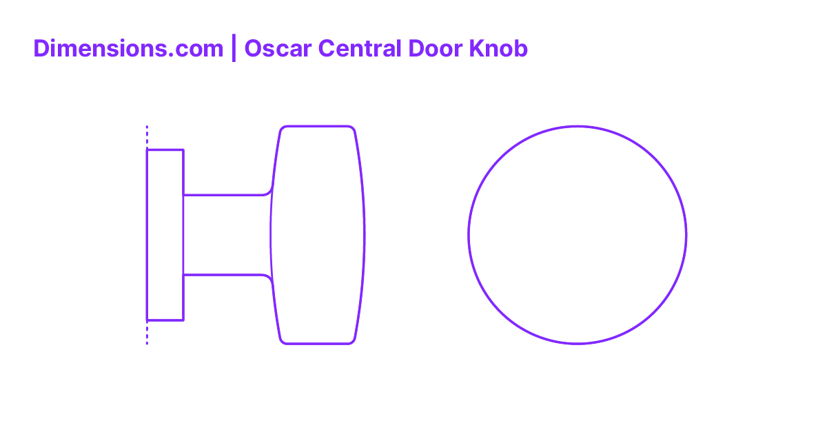 Oscar Central Door Knob Dimensions & Drawings | Dimensions.com