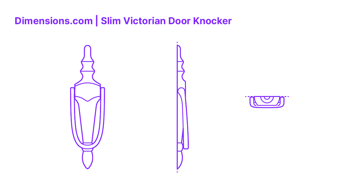 Slim Victorian Door Knocker Dimensions & Drawings | Dimensions.com