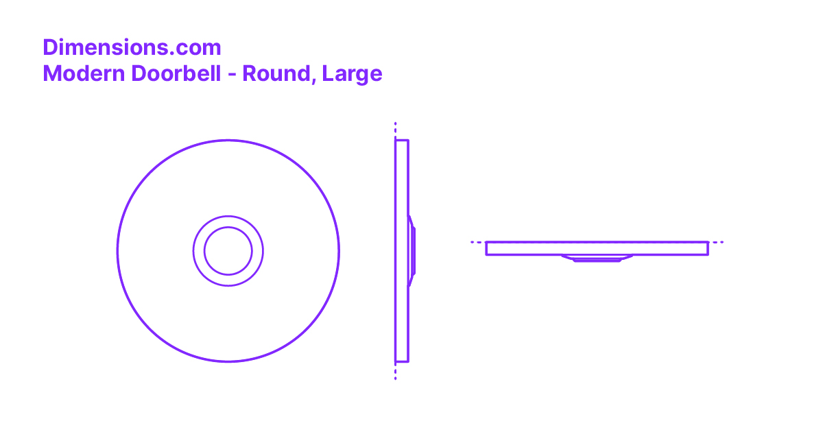 Modern Doorbell - Round, Large Dimensions & Drawings | Dimensions.com