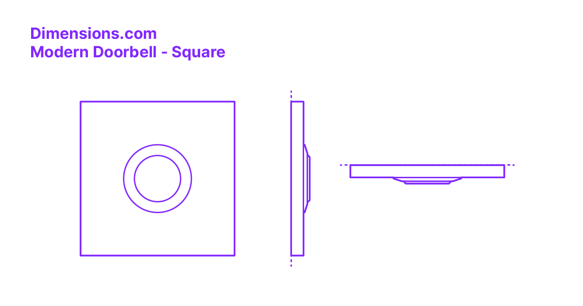 Modern Doorbell - Square Dimensions & Drawings | Dimensions.com