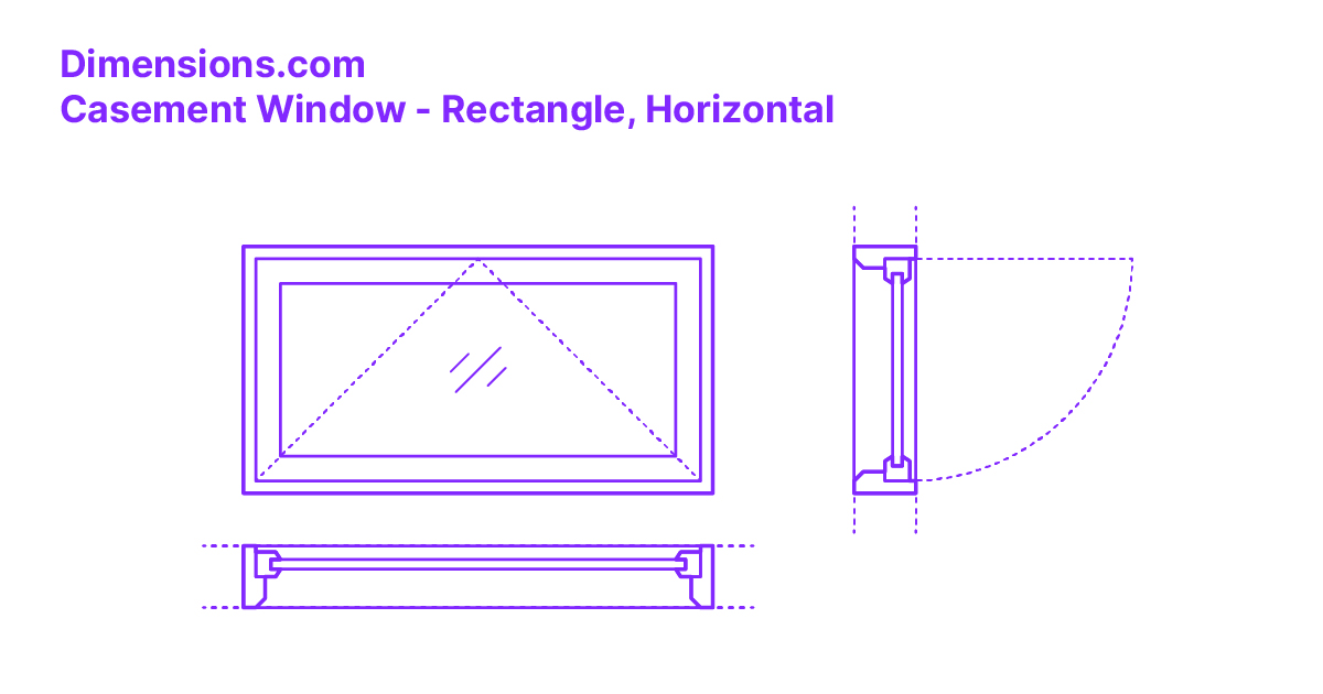 Casement Window - Rectangle, Horizontal Dimensions & Drawings ...