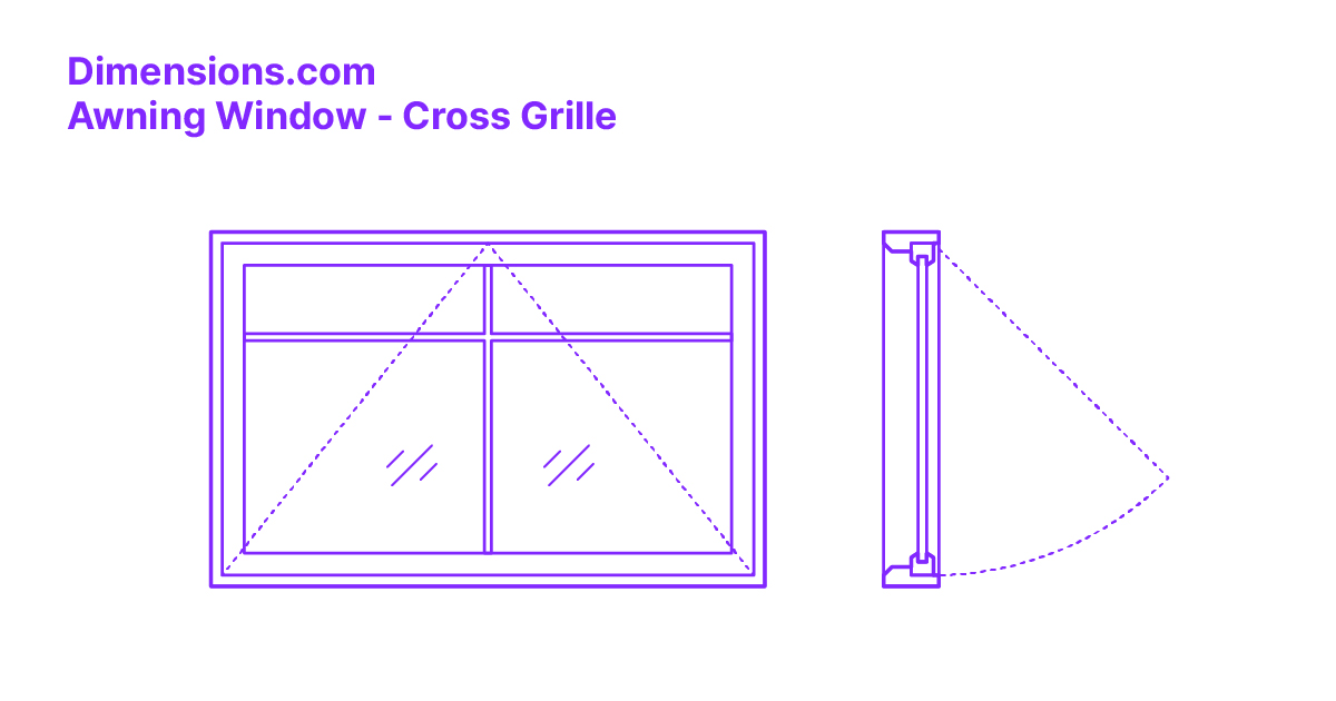 Awning Window - Cross Grille Dimensions & Drawings | Dimensions.com