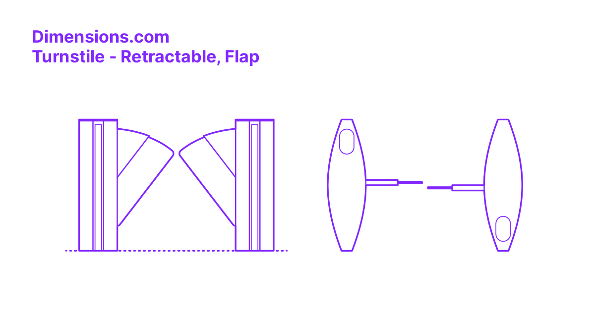 Turnstile - Retractable, Flap Dimensions & Drawings | Dimensions.com