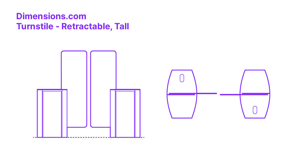 Turnstile - Retractable, Tall Dimensions & Drawings | Dimensions.com