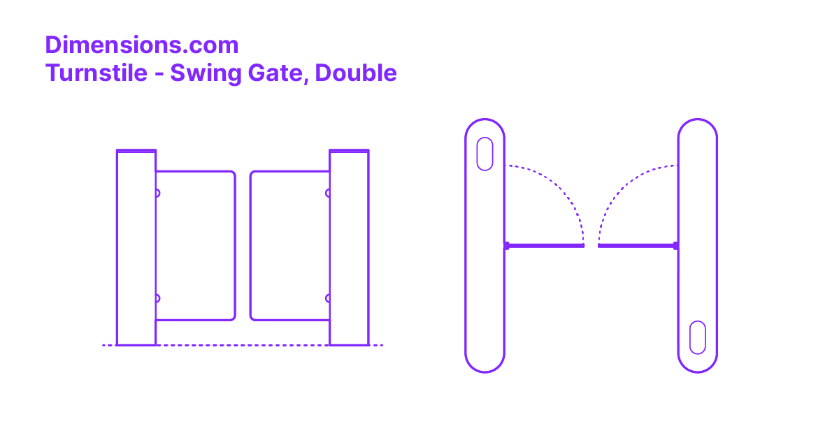Turnstile - Swing Gate, Double Dimensions & Drawings | Dimensions.com