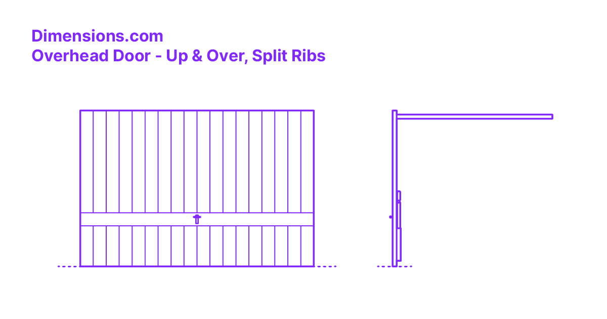 Overhead Door - Up & Over, Split Ribs Dimensions & Drawings ...