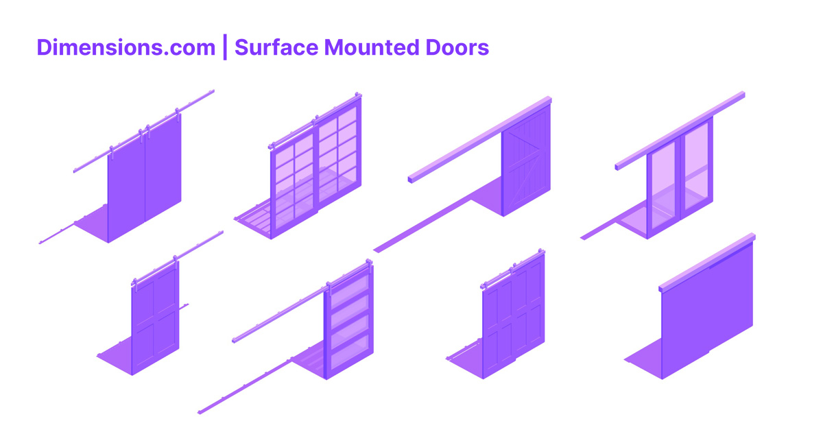 Surface Mounted Doors Dimensions & Drawings | Dimensions.com