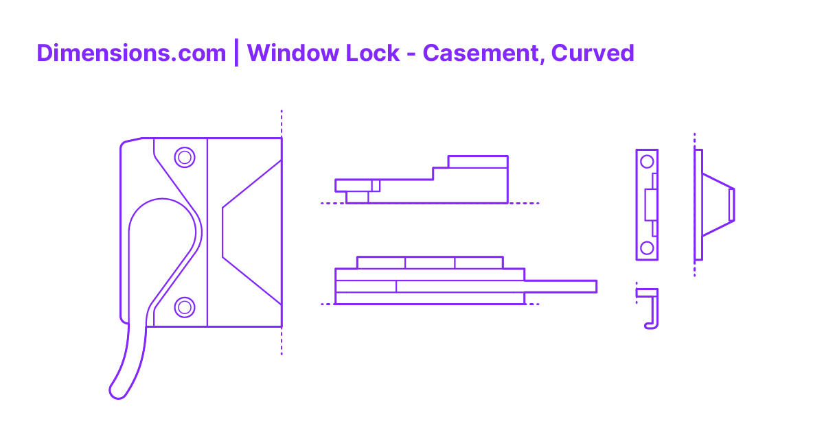 Window Lock - Casement, Curved Dimensions & Drawings | Dimensions.com