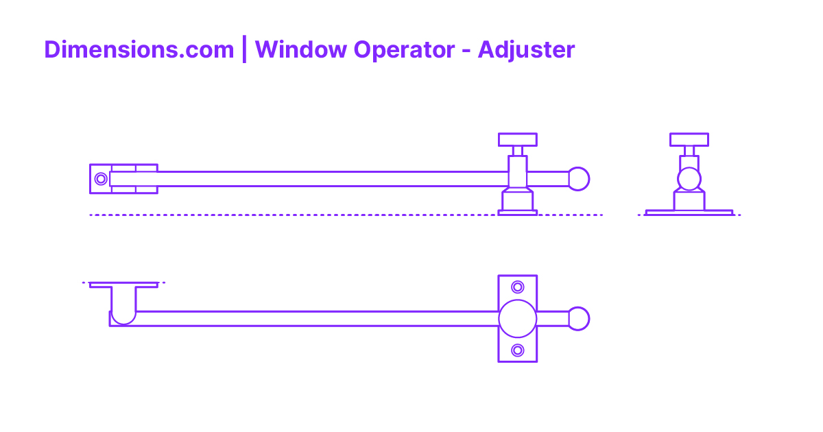 Window Operator - Adjuster Dimensions & Drawings | Dimensions.com