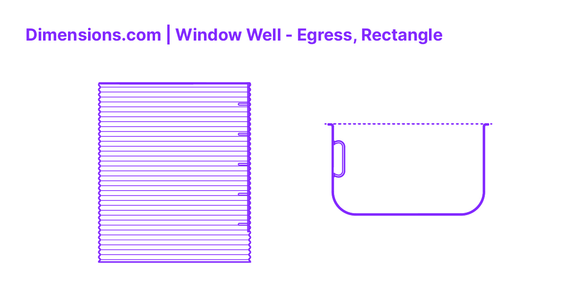 Window Well - Egress, Rectangle Dimensions & Drawings | Dimensions.com