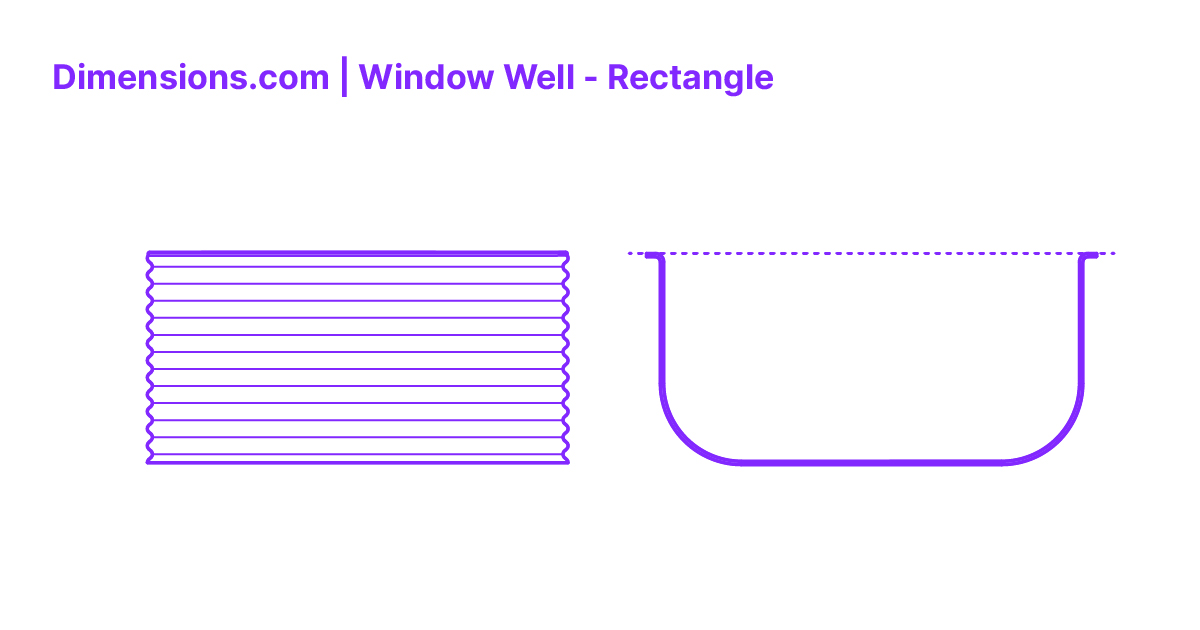 Window Well - Rectangle Dimensions & Drawings | Dimensions.com