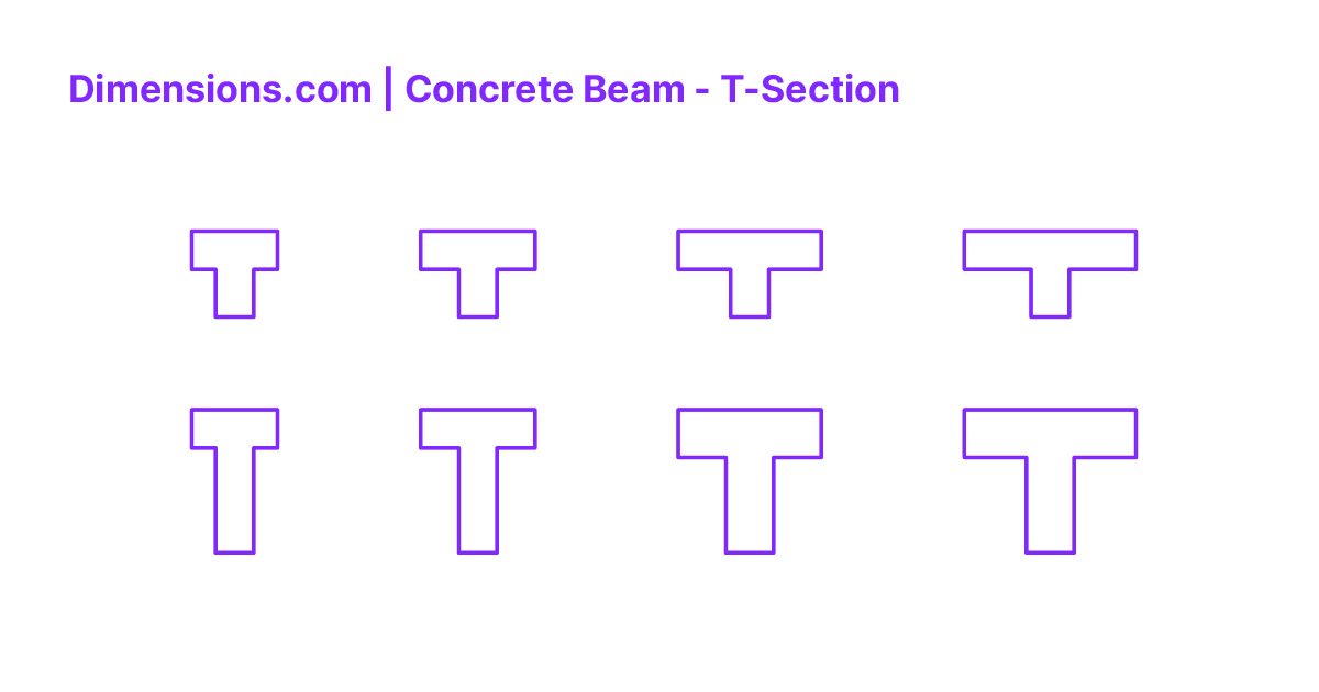 Concrete Beam - T-Section Dimensions & Drawings | Dimensions.com