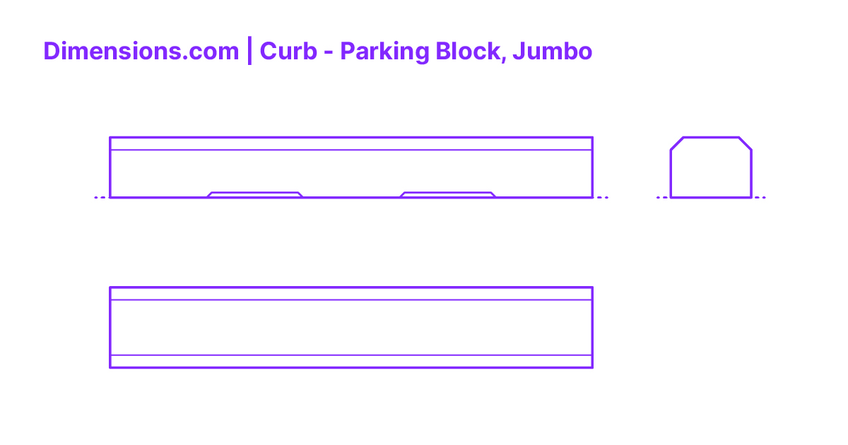 Curb - Parking Block, Jumbo Dimensions & Drawings | Dimensions.com